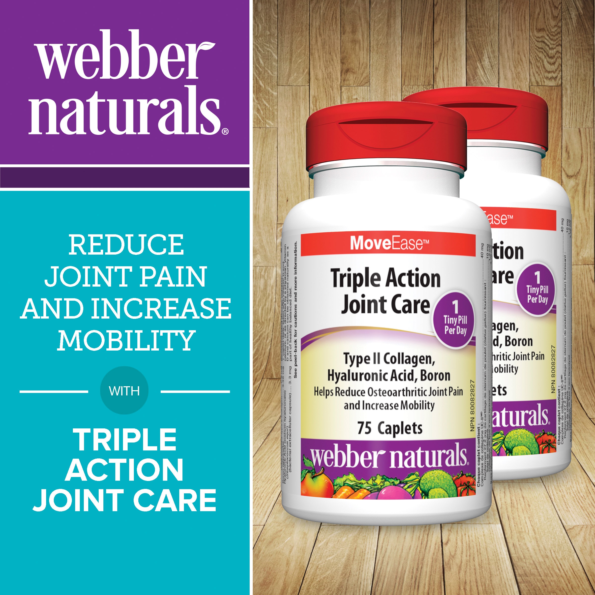 webber naturals Triple Action Joint Care - 75 caplets, 2-pack ...